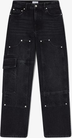 Ganni Jean noir Audri Coton Biologique - Taille 29W/33L - Pour Femme