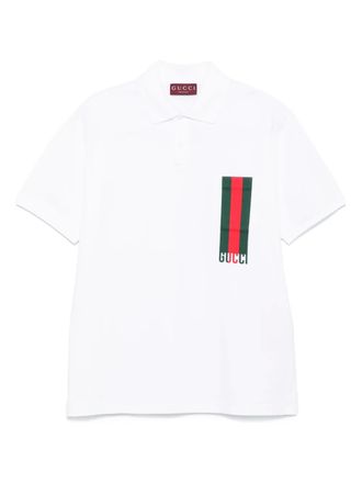 Gucci Poloshirt mit Web-Detail - Wei&szlig;