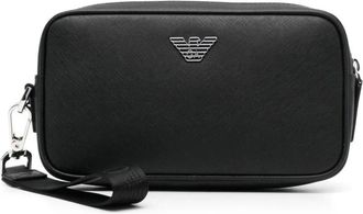 Emporio Armani Femme, Sacs, Noir, Taille: ONE Size Pochette en cuir