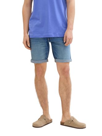 Tom Tailor Herren Regular Fit Jeans Bermuda Shorts, Used Light Stone Blue Denim, XL