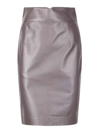 Tagliatore Jupe En Cuir - Marron Fonc&eacute;
