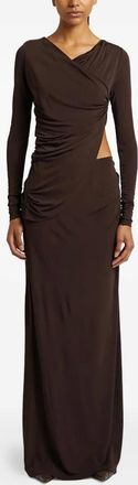 CHRISTOPHER ESBER robe drapée à coupe longue - Marron