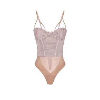 Elisabetta Franchi Body in Jersey mit Schmuckapplikationen - - Tops - Damen - Rosa - M