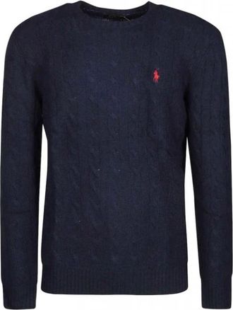 Ralph Lauren Homme, Pulls, Bleu, Taille: XL Wool Crewneck