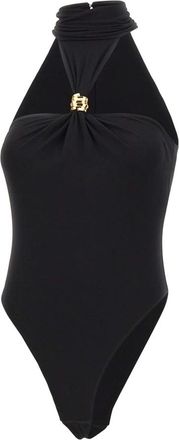 Elisabetta Franchi Femme, Tops, Noir, Taille: 36 FR Body &agrave; col montant