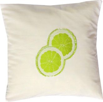 Sch&ouml;ner Leben Kissenh&uuml;lle Limette gr&uuml;n wei&szlig; 40x40cm