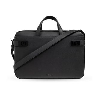 Ferragamo Twins Leder Aktentasche - - Bags - Herren - Schwarzk - ONE SIZE