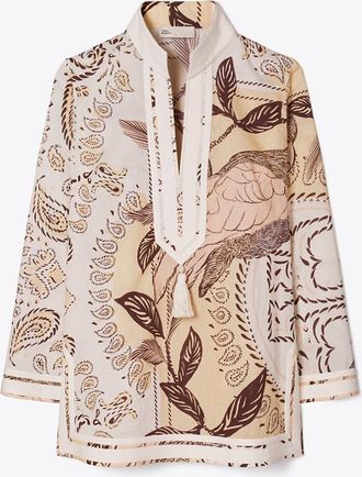 Tory Burch Damen Bedruckte Tory Tunika aus Baumwolle