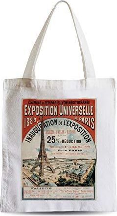 Fabulous Grand Sac Shopping Plage Etudiant Exposition Universelle 1889 Paris Affiche Tour Eiffel Vintage