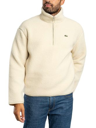 Lacoste Sweatshirt Mit Halbem Rei&szlig;verschluss, Beige