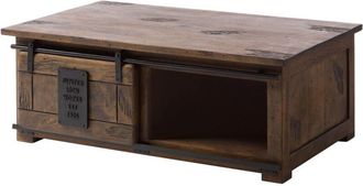 Massivmoebel24 Couchtisch Mango 120x70x45 braun lackiert railway 4007