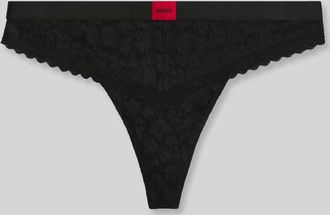 HUGO BOSS String mit elastischem Bund und Spitzenbesatz