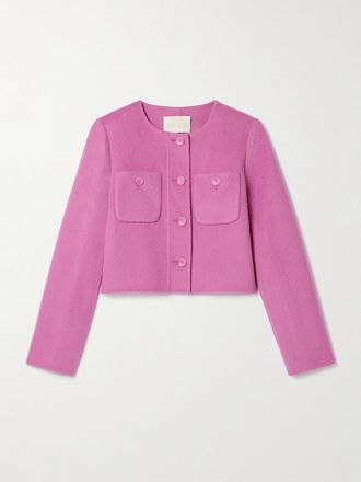Ulla Johnson Eve Verkürzte Jacke Aus Filz Aus Einer Wollmischung - Pink