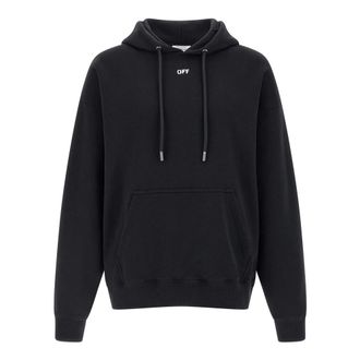 Off-white Brushed Cotton Hoodie - - Sweatshirts & Hoodies - Herren - Schwarzk - XL