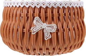 Angoily Geflochtener Pflanzkorb aus Rattan Robust und Vielseitig Handgefertigter Aufbewahrungskorb f&uuml;r Blumen Pflanzen und Dekoration Brauner Mehrzweck blumen