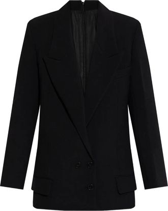 Victoria Beckham double-breasted peak-lapel jacket - Noir