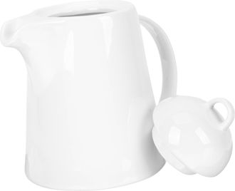 SOLUSTRE Keramik Kaffeekanne Weißer Porzellan Kaffeezubereiter mit Ergonomischem Griff Hitzebeständig und Leicht für Zuhause und Kaffeezubereitung Langlebiges 