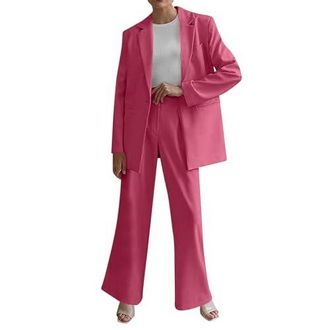 Generic Surv&ecirc;tement pour femme - Col haut - Style d&eacute;contract&eacute; - Fente lat&eacute;rale - Pull en tricot - Pantalon large - 2 ensembles de jogging pour femme Co Ords -