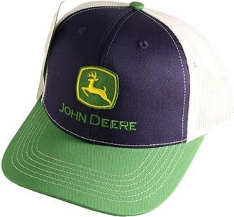John Deere Casquette de baseball Trucker Hat 13083347Nvgrwh Casquette de baseball actuelle Chapeau de camionneur Broderie de marque Ywgr, Bleu marine/vert/blanc,