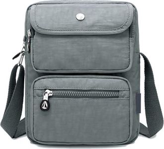GFM NCB-7 Sac &agrave; bandouli&egrave;re en nylon imperm&eacute;able pour femme - Gris - (S1-NCB-1215-HLBH)