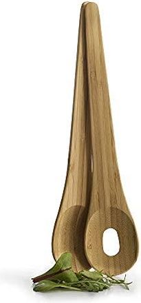 Sagaform Nature Salatbesteck Holz, Bambus Besteck, 2-teilig, 32x6,5cm, Holz L&ouml;ffel Gabel Besteck Set f&uuml;r Salatgerichte, Holzbesteck, Mit Salatgabel & Salatl&ouml;ff