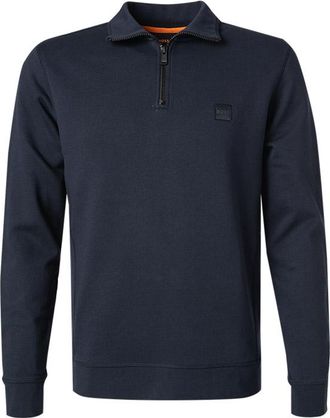 Boss Orange by Hugo Boss BOSS Orange Herren Sweatshirt blau Baumwolle unifarben