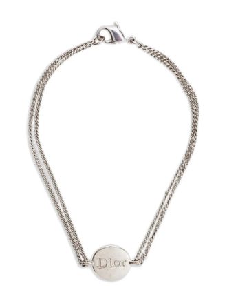 Dior 2000s Armband mit Logo - Silber