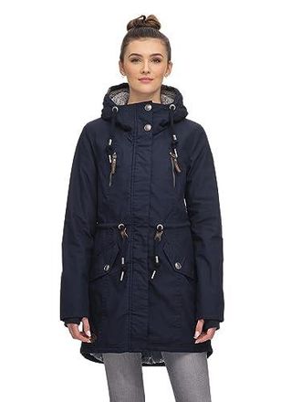 Ragwear Elsie Parka pour femme, manteau, manteau demi-saison, veste demi-saison avec capuche, manteau dautomne, Bleu marine 2321_2028, L