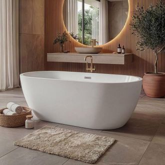 Badplaats Badplaats Freistehende Badewanne Bahia 170 x 73 x 58 cm Wei&szlig; Hoc