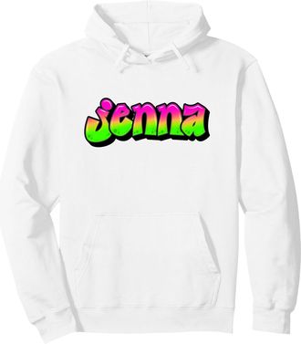 BDAZ Jenna Graffiti Personalisierter Name Gr&uuml;n Rosa Frauen M&auml;dchen Pullover Hoodie