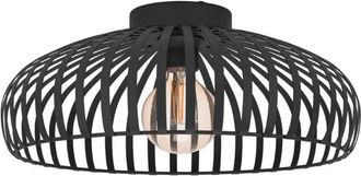 Eglo Plafonnier Mogano 3 en acier noir E27 1x40w h: 18cm &Oslash;43cm dimmable