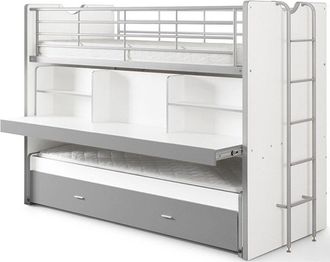 M&S Collection M&s - Lits superpos&eacute;s 3 couchages 90x200 cm blanc et gris - assia