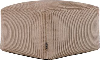 Icon Brand Amara Hocker, Mokkabraun, Flauschiger Cord Stoff, Sitzsack Cord, Sitzpuff Hocker mit F&uuml;llung, Fu&szlig;hocker f&uuml;r das Wohnzimmer, Deko Wohnzimmer