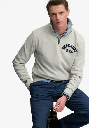 Superdry Sweatshirt VINTAGE ATHLETIC HALF ZIP mit hoch geschlossenem Ausschnitt, Loose Fit, in normaler L&auml;nge