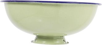 Cabilock Vintage Emaille Schüssel Aus Dickem Emaille Große Tiefe Salat Und Servierschüssel Mit Hohem Fuß Bruchfeste Küchenschale Für Salate Suppen Und Obst