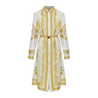 Versace Neues Barocco Seidenkleid - - Dresses - Damen - Beige - 2XS