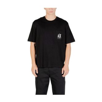 A|X Armani Exchange Homme, Tops, Noir, Taille: 2XS T-shirt &agrave; poche avec logo en coton
