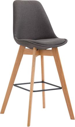 Clp Barhocker METZ mit Stoffbezug I Thekenhocker mit Eichenholzgestell und Fußstütze I Barstuhl mit Lehne I erhältlich, Farbe:dunkelgrau, Gestell Farbe:Na