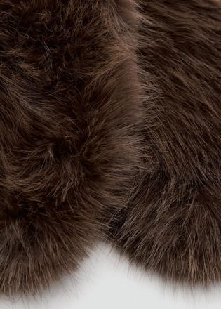 Mango Écharpe effet peluche chocolat - Femme - Taille unique - MANGO