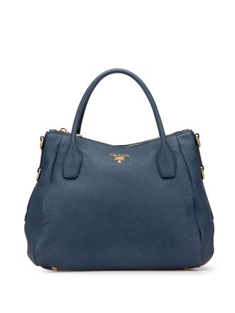 Prada sac à bandoulière Vitello Daino Sacca 2 Manici (2013-2025) - Bleu
