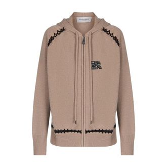 Ermanno Scervino Maglia aperta con zip e cappuccio - - Knitwear - Damen - Grau - XS