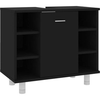 vidaXL Badezimmerschrank Schwarz 60x32x53,5 cm Holzwerkstoff Vidaxl Schwarz