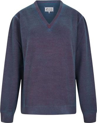 Maison Margiela Femme, Pulls, Multicolore, Taille: 40 FR Virgin Wool V-Neck Sweater