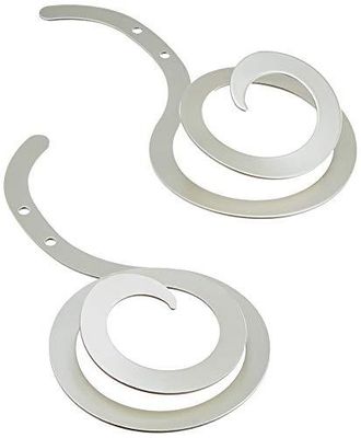 Gardinia Dekoschnecke, Zum Drapieren von Gardinen und Vorhangstoffen, 2 Stück, Außen ca. Ø 12 cm, Länge ca. 25 cm, Metall, Silber-matt