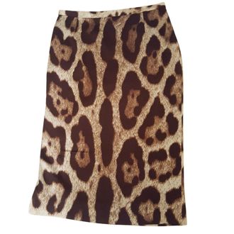 Dolce & Gabbana animal print silk pencil skirt Size XS