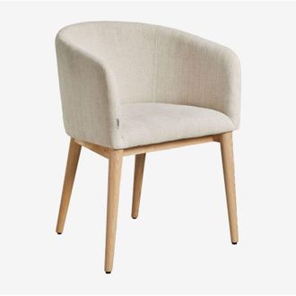 Sklum Sklum - Pack de 2 chaises de salle à manger rembourrées avec accoudoirs Bunia Bois Naturel