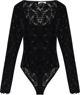 LoveShackFancy Jannie lace long-sleeves bodysuit - Schwarz