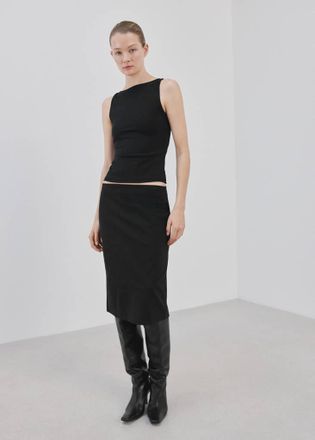 Mango Tailliertes Crop-Top schwarz - Damen - XS - MANGO