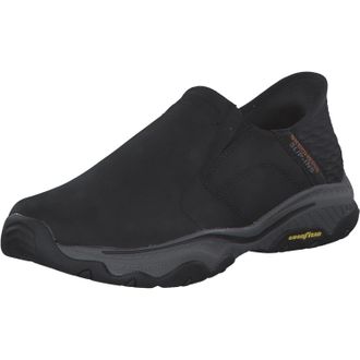 Skechers Slip-Ins Herren Slipper LANIGAN Schwarz Leder Textil, Größe:42.5, Farbauswahl:schwarz