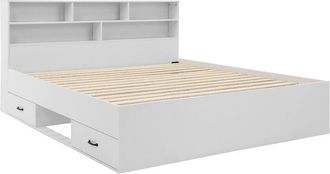 Best Mobilier Bestmobilier - Andrea - lit avec rangements - 140x190 cm - sommier inclus - bois